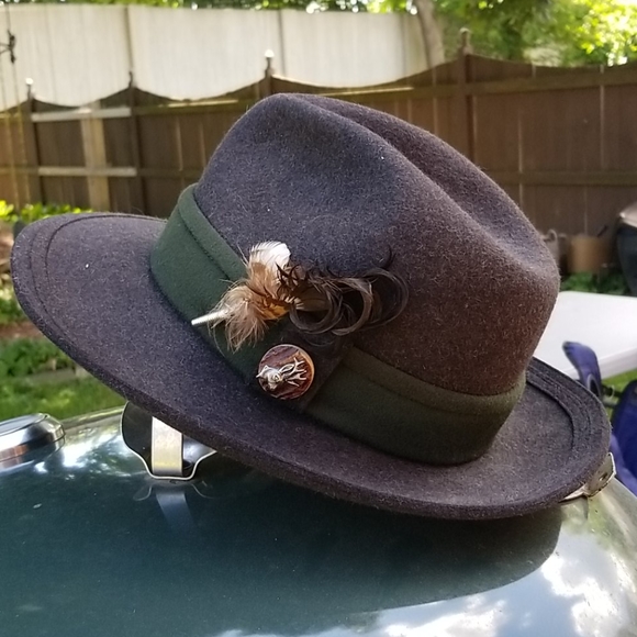 Hutkonig | Accessories | Mens Vintage German Felt Hat Stag Feather ...